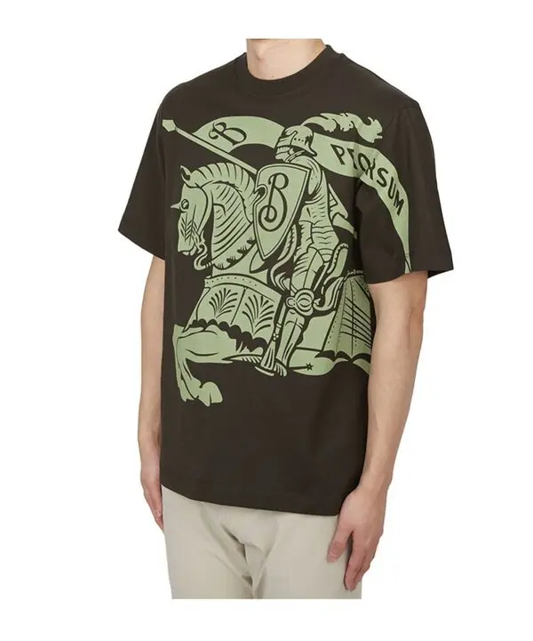 Burberry Equestrian Knight Printed Crewneck T-shirt - Green