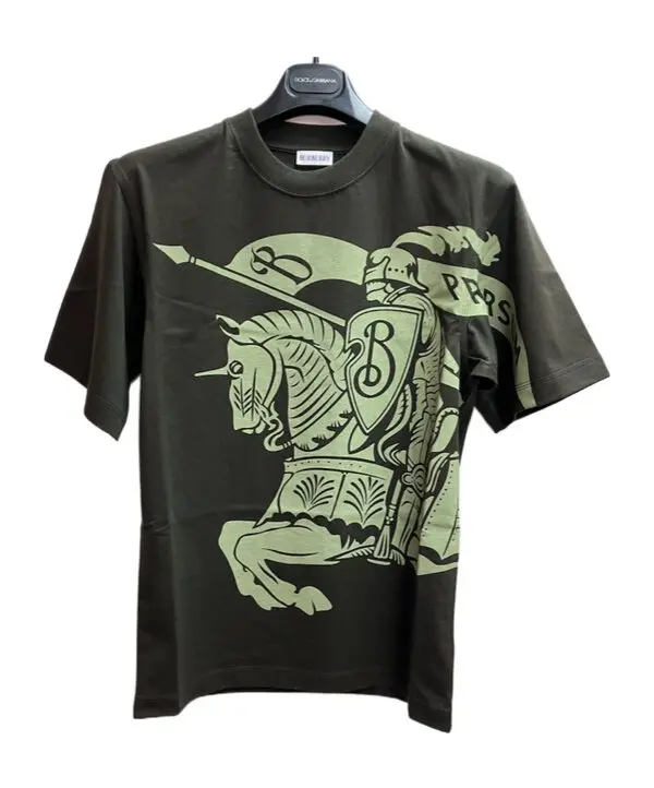 Burberry Equestrian Knight Printed Crewneck T-shirt - Green