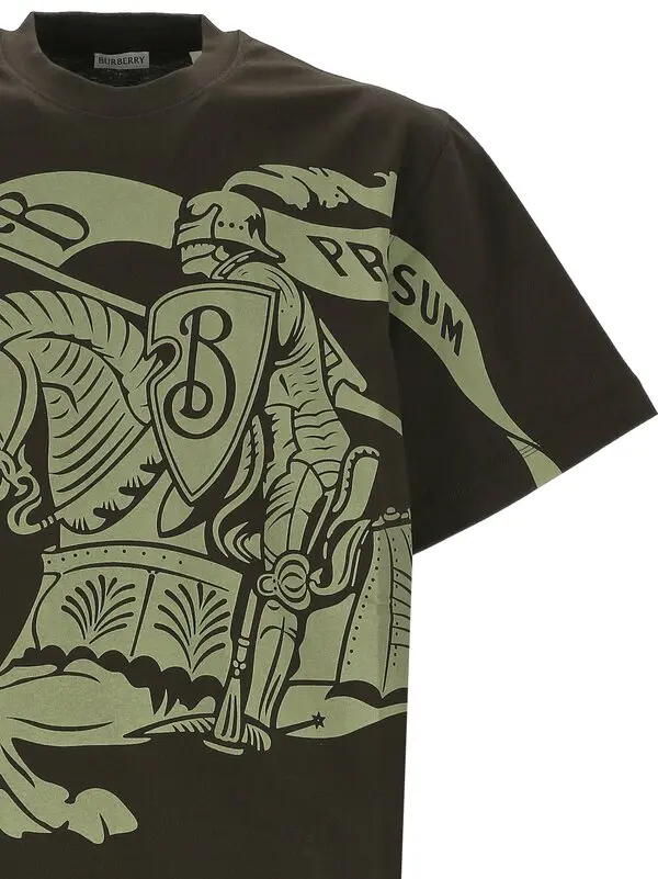 Burberry Equestrian Knight Printed Crewneck T-shirt - Green