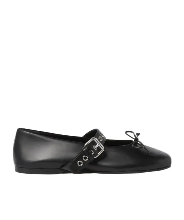 Miu Miu Buckled Ballerina Flats - Black