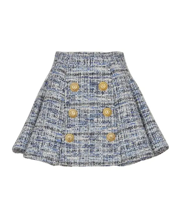 Balmain Button Detailed Tweed Skirt