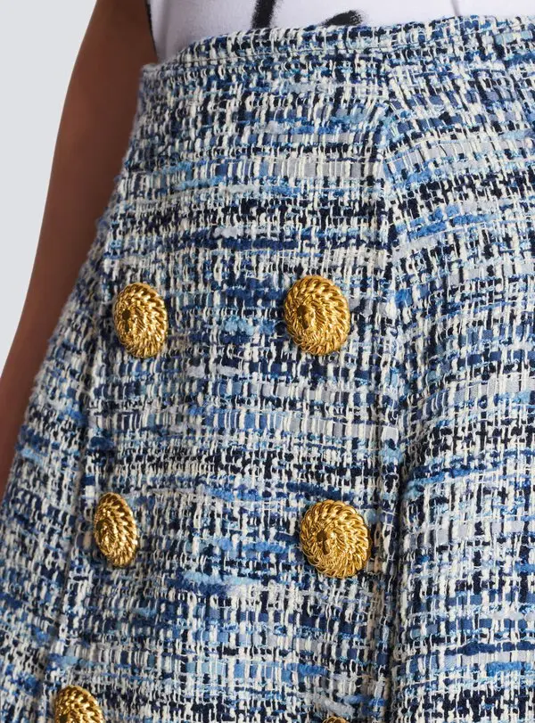 Balmain Button Detailed Tweed Skirt