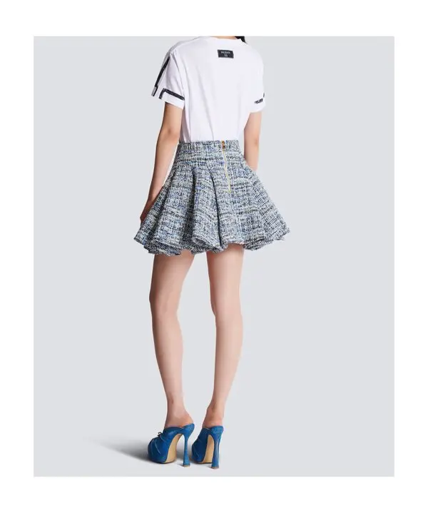 Balmain Button Detailed Tweed Skirt