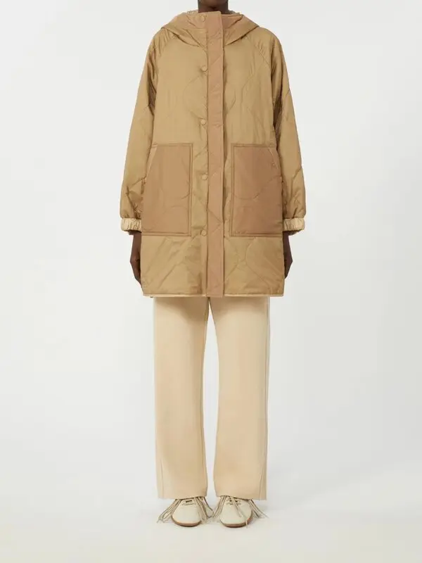 Max Mara Hooded Coat With Belt - Beige