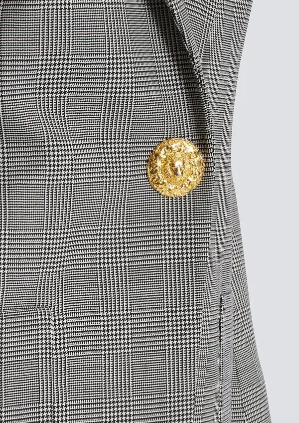 Balmain Plaid Single-breasted Blazer