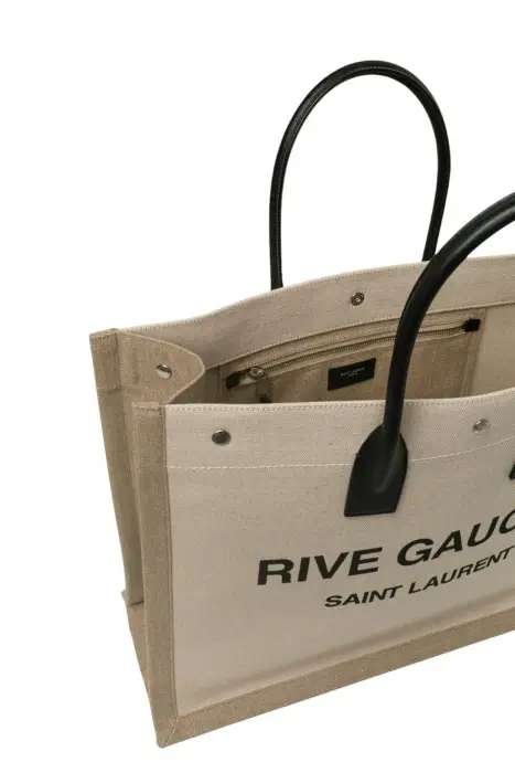 Saint Laurent Rive Gauche Large Tote Bag - Nude
