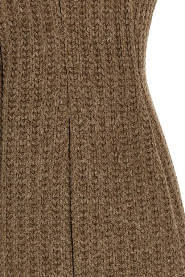 Giuseppe Di Morabito Knitted Mini Dress With Brooch Detail - Green