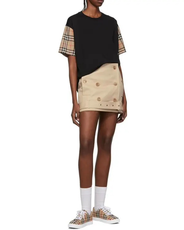 Burberry Vintage Check-sleeved Crewneck T-shirt
