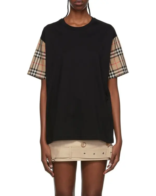 Burberry Vintage Check-sleeved Crewneck T-shirt