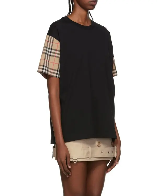 Burberry Vintage Check-sleeved Crewneck T-shirt
