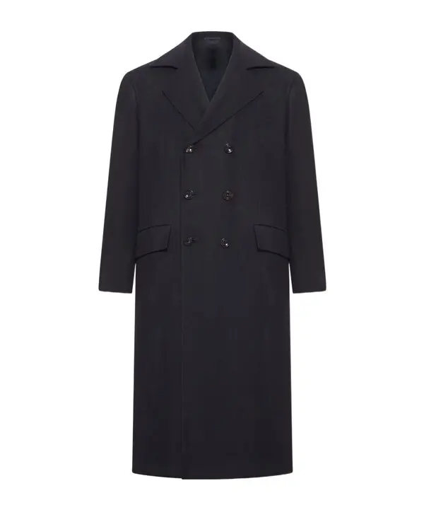 Kiton Buttoned Double-breasted Coat - Black