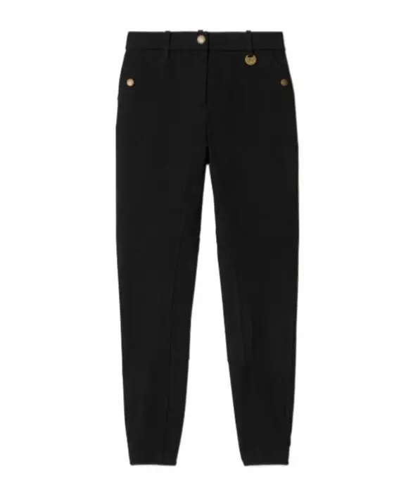 Burberry Herringbone Patterned Tapered Trousers - Black