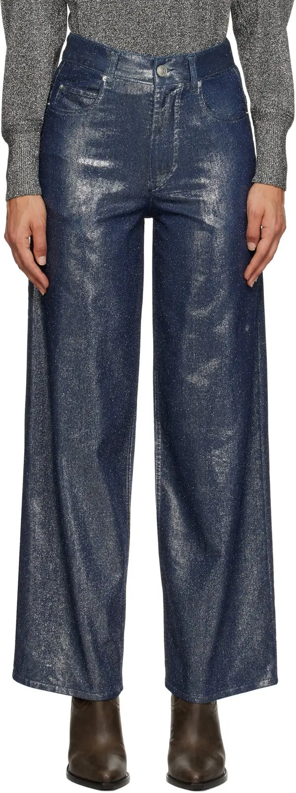 Isabel Marant Étoile Metallic Wide-leg Trousers