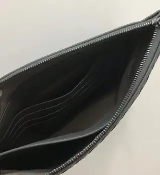 Bottega Veneta Woven Zipper Clutch - Grey