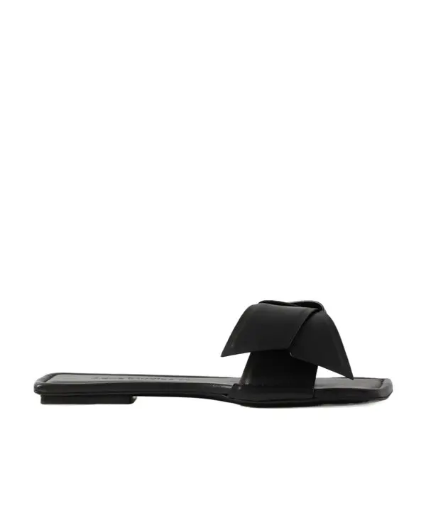 Acne Studios Logo Square Toe Flat Slippers - Black