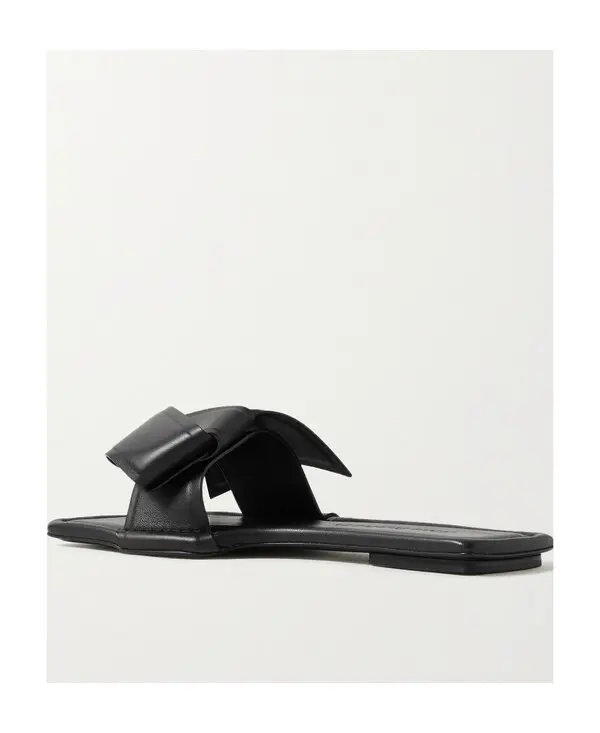 Acne Studios Logo Square Toe Flat Slippers - Black