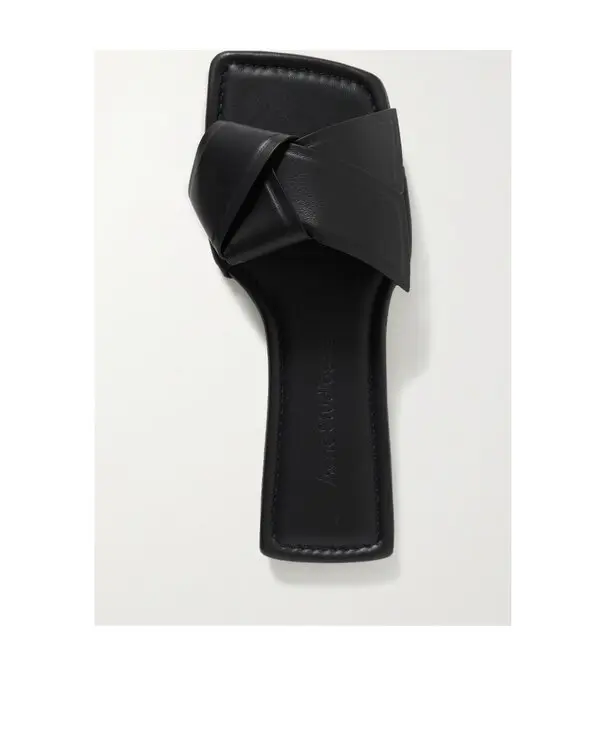 Acne Studios Logo Square Toe Flat Slippers - Black