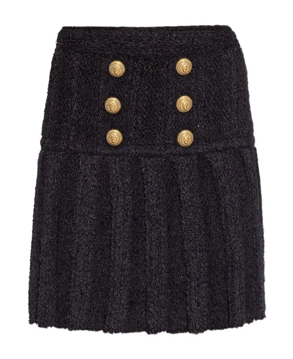 Balmain Pleated Skirt With Decorative Buttons