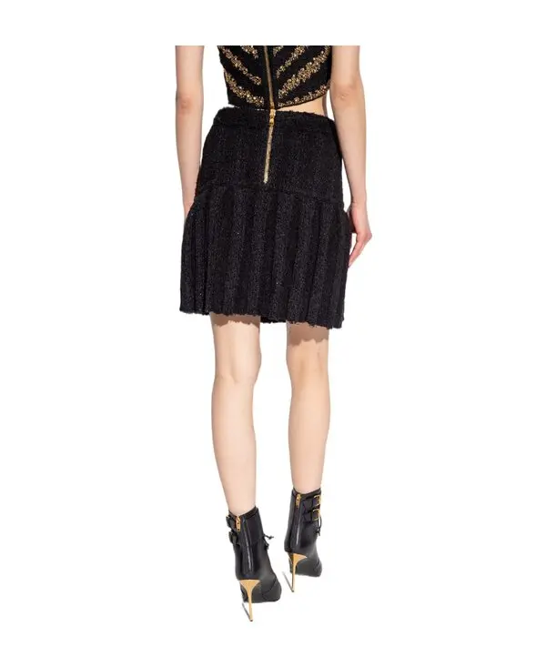 Balmain Pleated Skirt With Decorative Buttons