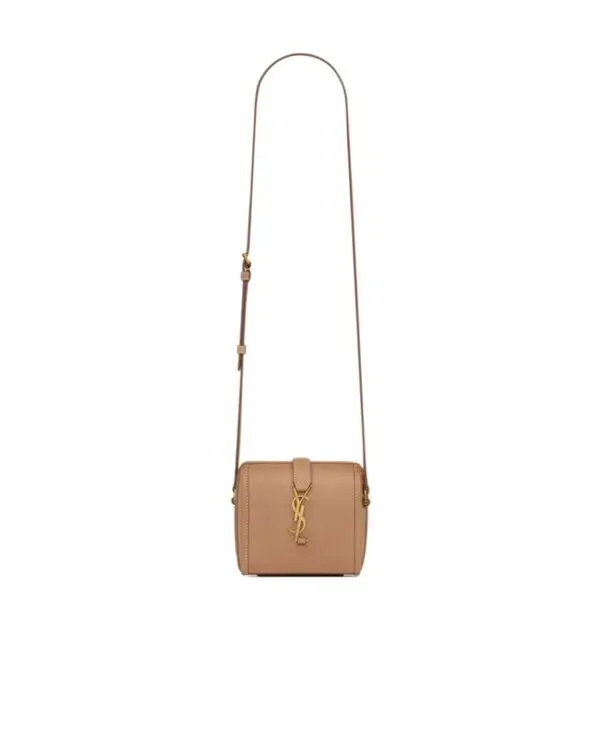 Saint Laurent Mini Box Bag In Vintage Vegetable-tanned Leather - Pink
