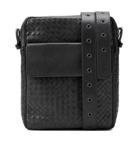 Bottega Veneta Woven Leather Shoulder Bag - Black