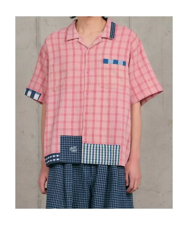 STORY MFG. Short Sleeve Patchwork Shirt