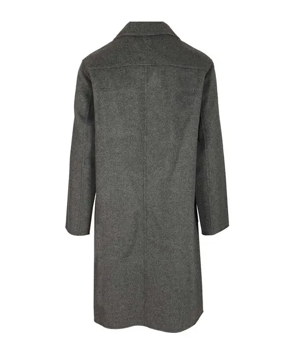 AMI Paris Logo Detailed Single Breasted Coat