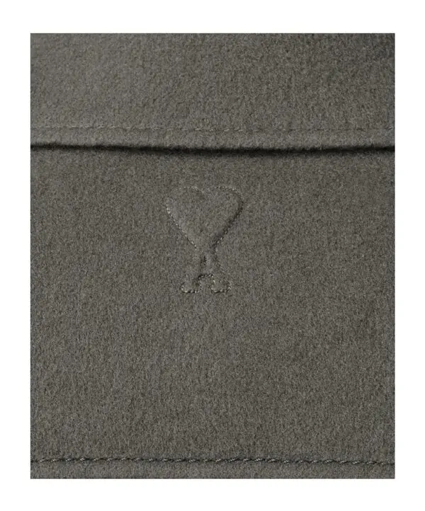 AMI Paris Logo Detailed Single Breasted Coat