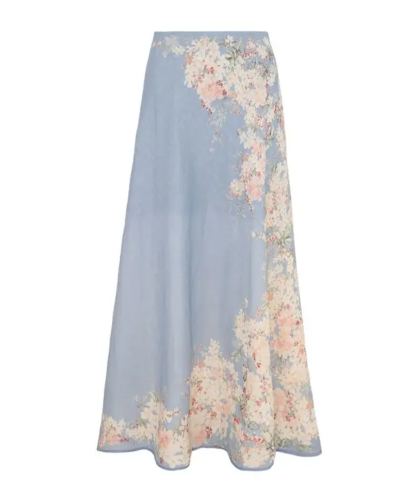Zimmermann Cascadian Bias Skirt - Gray