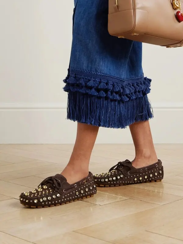 Valentino Garavani Studded Suede Boat Shoes