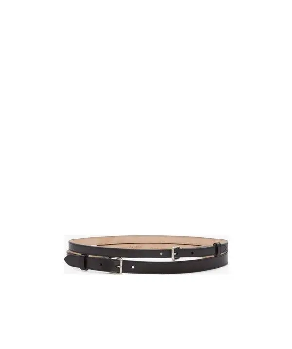 Alexander McQueen Thin Double Wrap Belt - Black