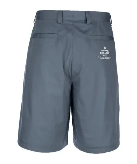 Prada Bermuda Shorts With Logo Detail - Pilot Blue