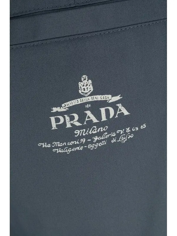 Prada Bermuda Shorts With Logo Detail - Pilot Blue