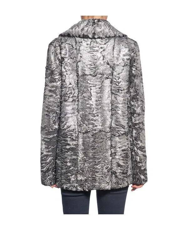 Saint Laurent Metal Effect Fur Coat