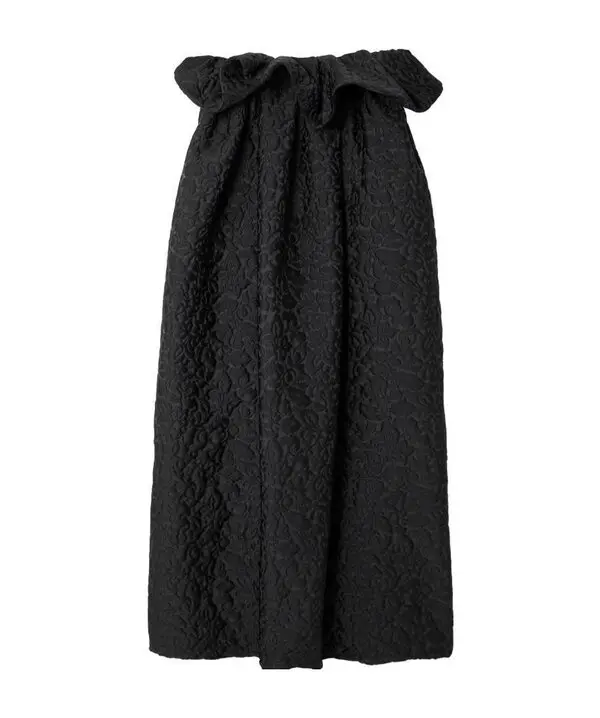 Dries Van Noten Ruffled Jacquard Tube Top Dress - Black