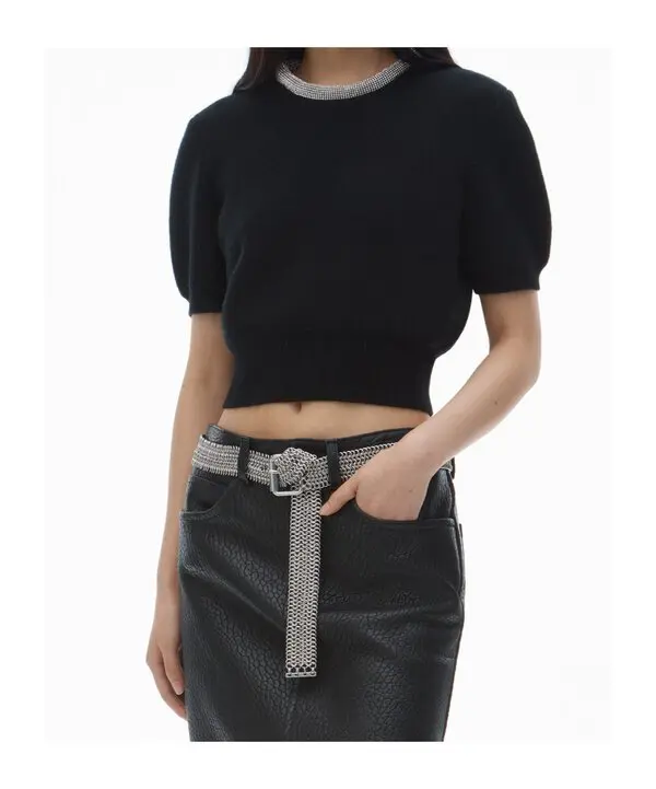 Alexander Wang Embellished Round Neck T-shirt - Black