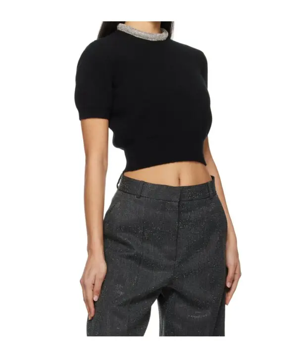 Alexander Wang Embellished Round Neck T-shirt - Black