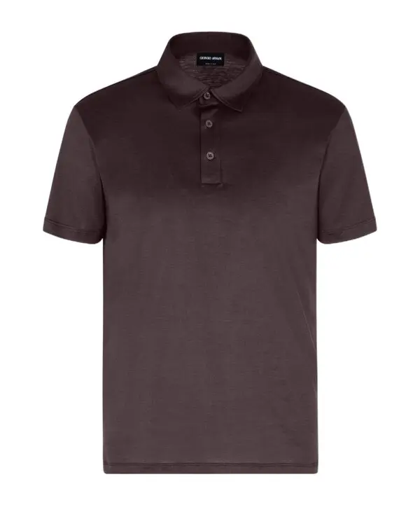 Giorgio Armani Buttoned Polo Shirt - Brown
