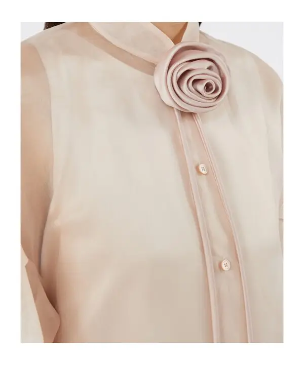 Max Mara Floral Detail Long Streamer Brooch - Pink