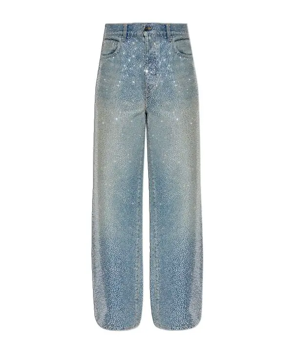 Amiri Embellished Straight-leg Jeans
