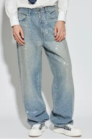 Amiri Embellished Straight-leg Jeans
