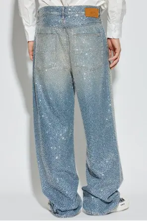 Amiri Embellished Straight-leg Jeans