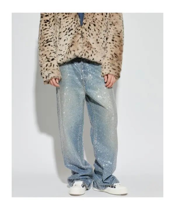 Amiri Embellished Straight-leg Jeans