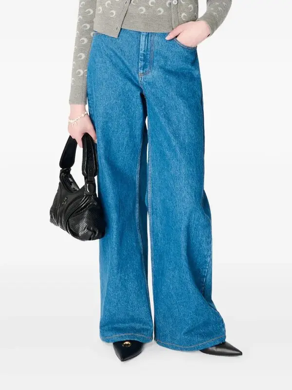 MARINE SERRE Moon Laser Flare Jeans - Blue