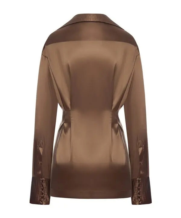 Dries Van Noten Long Sleeve V-neck Shirt - Brown