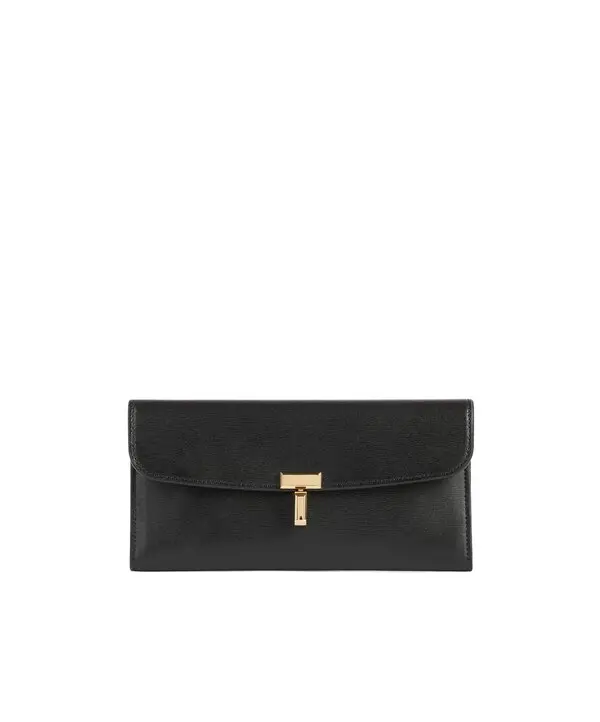 TOTEME T Lock Fold-over Wallet - Black
