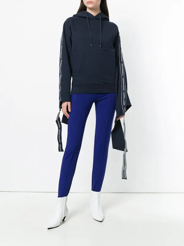 Vetements Navy Blue Logo Hoodie