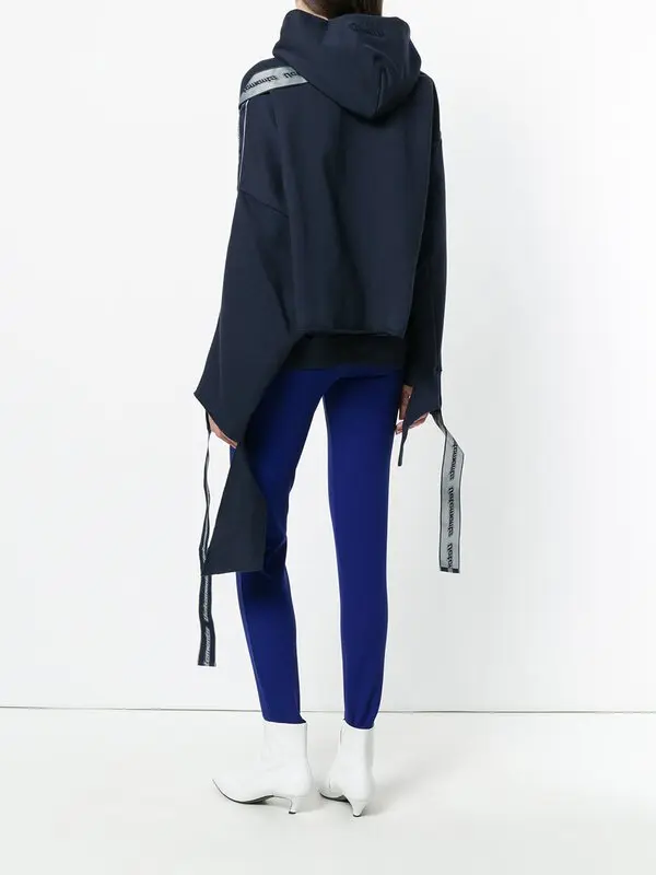 Vetements Navy Blue Logo Hoodie