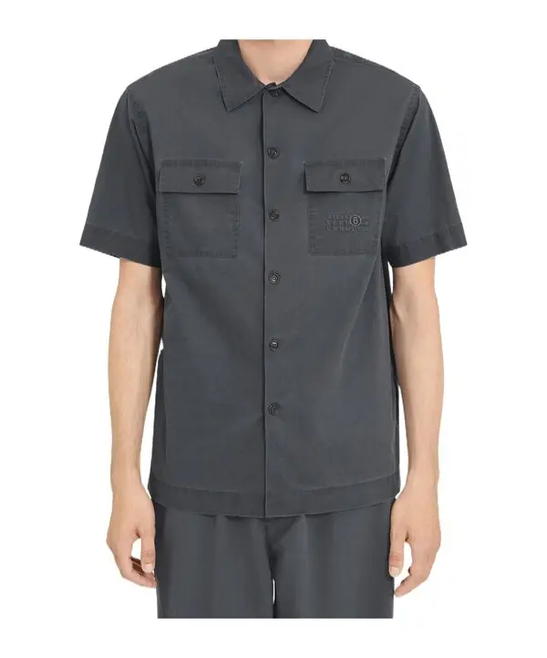 MAISON MARGIELA Logo Embroidered Short Sleeved Shirt