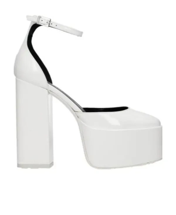 Paris Texas Round Toe Platform Pumps - White